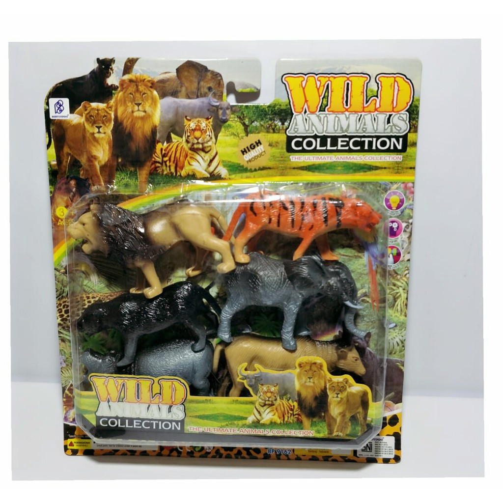 Jual mainan edukatif anak hewan singa harimau bahan plastik gajah kuda ...