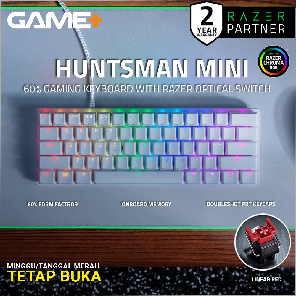 Jual Razer Huntsman Mini Linear Optical Switch Mercury 60% Gaming ...