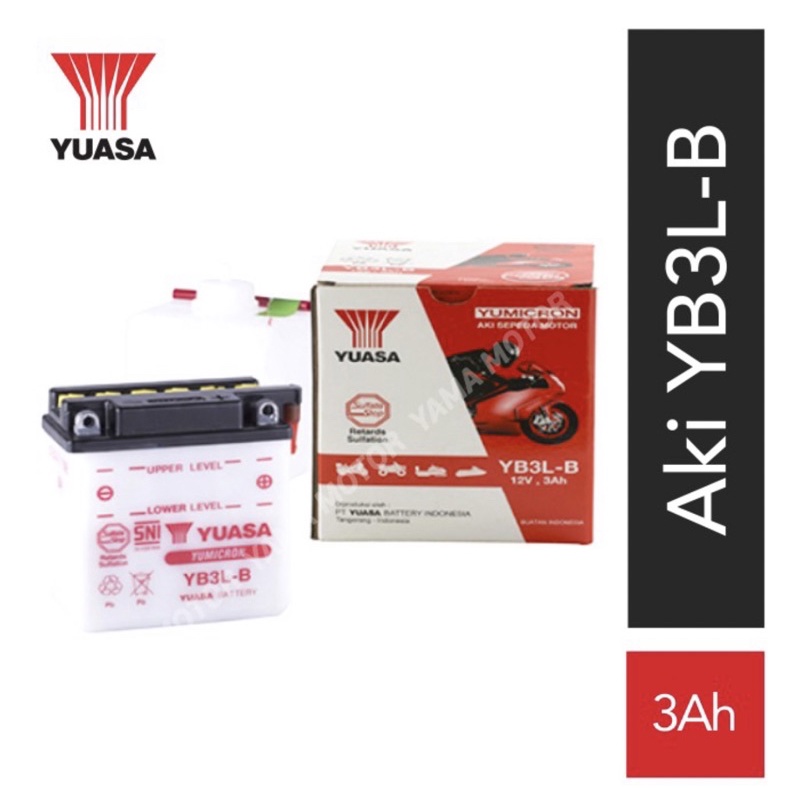 Jual AKI BASAH YUASA YB3L-B SATRIA RX KING | Shopee Indonesia