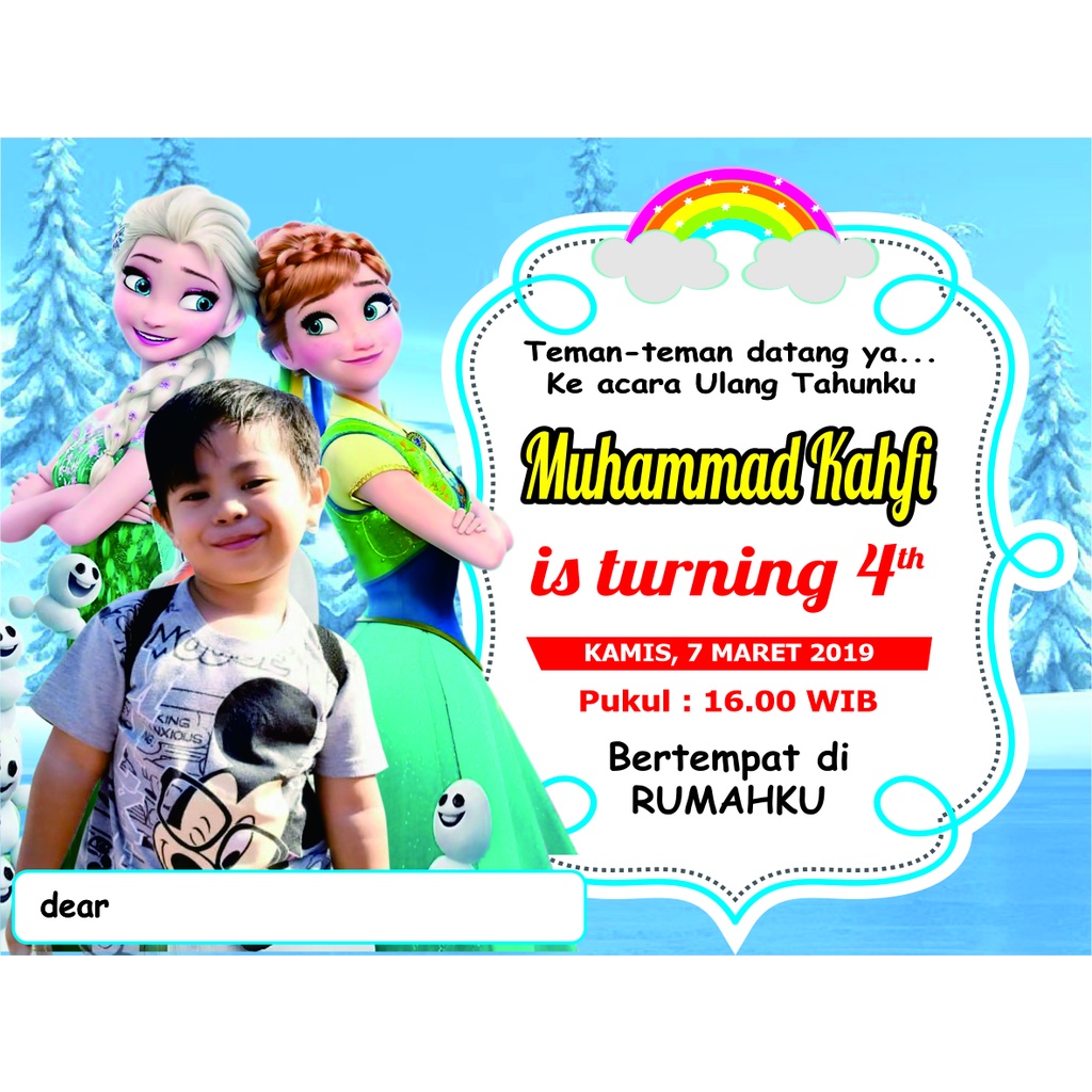 Jual Kartu Undangan Ultah Anak Custom Free Plastik, Kartu Undangan Ulang Tahun Anak Custom Free ...