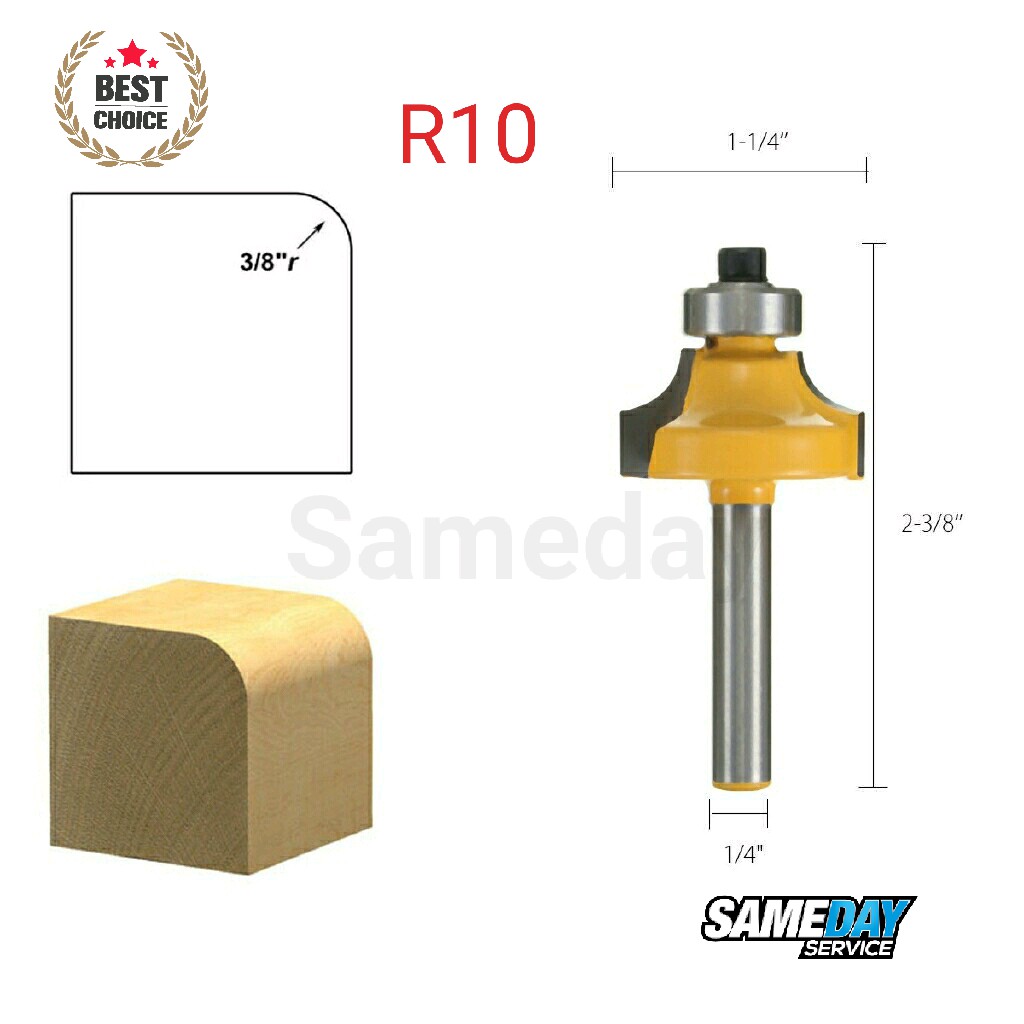 Jual Mata Profil Sudut Round Over Router Bit R10 Flush Trimmer HPL ...