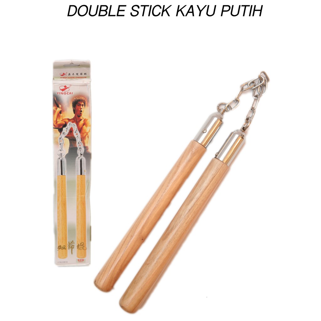 Jual double stik / nunchaku/ ruyung model kayu putih dobel stik kayu ...