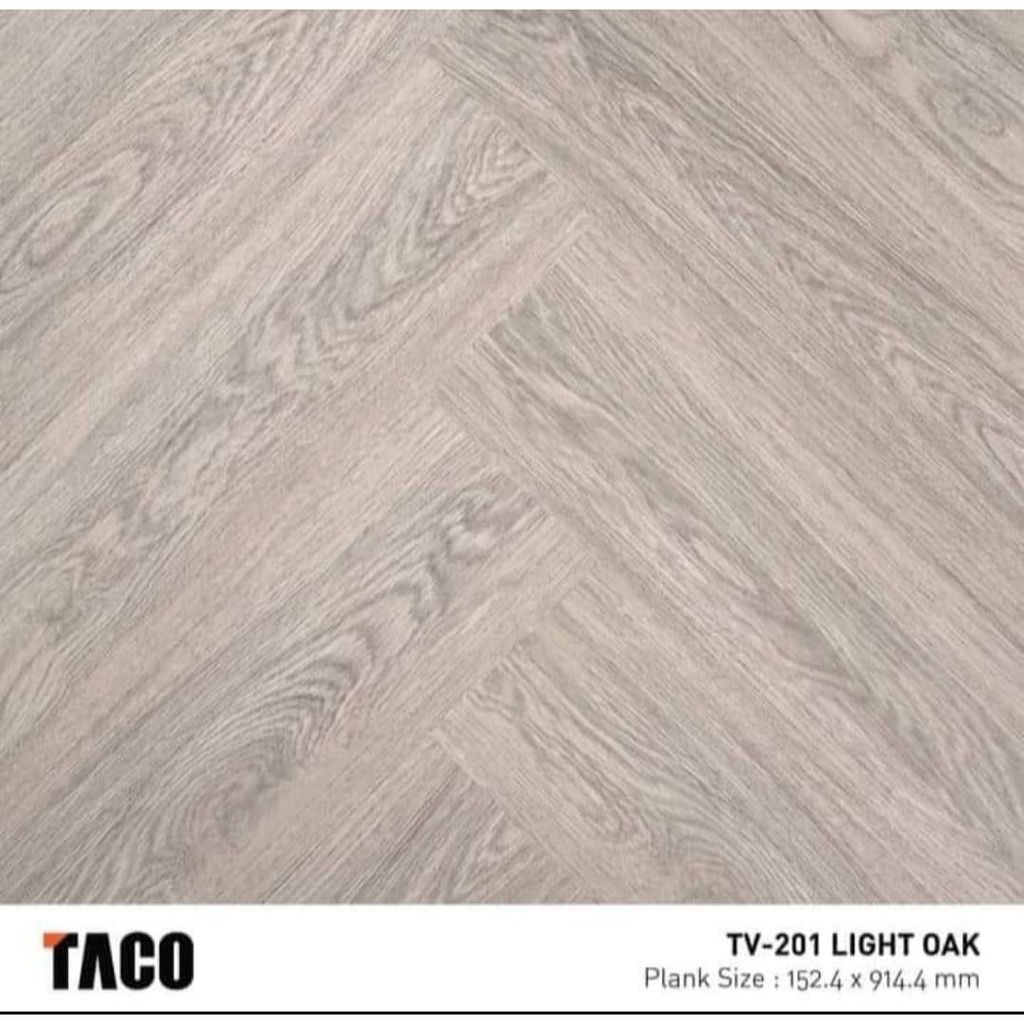 Jual Lantai Vinyl Kayu Taco 2MM Pola Herringbone - TV 201 Light Oak ...
