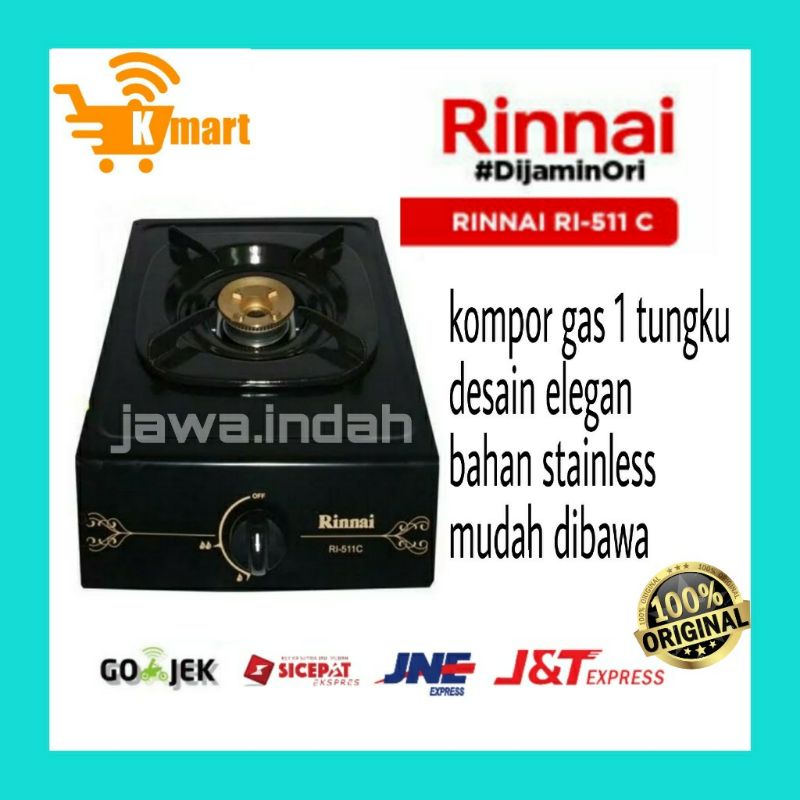 Jual Kompor Gas 1 tungku Rinnai RI 511C - 511 C - RI511C Gas Stove SNI ...