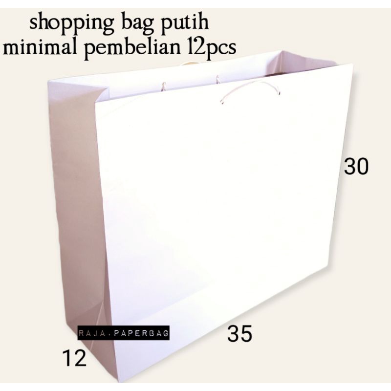 Jual paper bag P35 L12 T30 paperbag putih sopping bag 35X30 putih tas ...