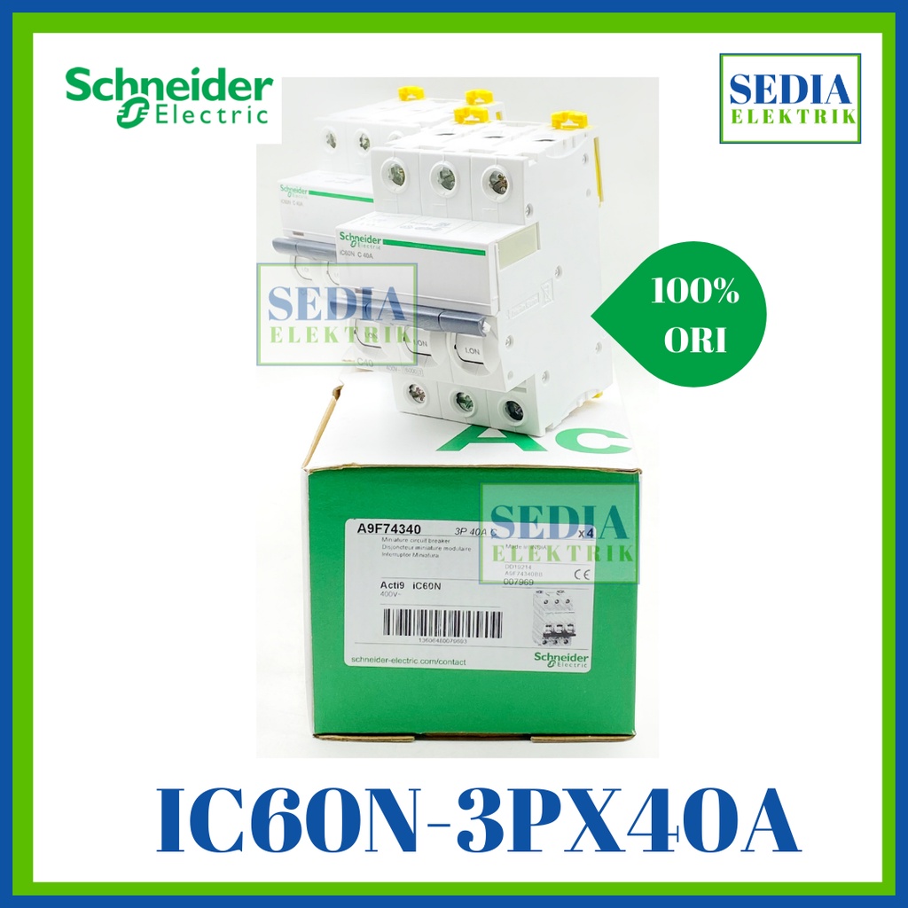 Jual Schneider MCB IC60N 3Phase 40A 3PX40A | Shopee Indonesia