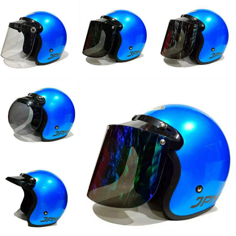 Jual Helm Jpn Arc Ice Blue glossy set kaca datar kaca cembung | Shopee ...
