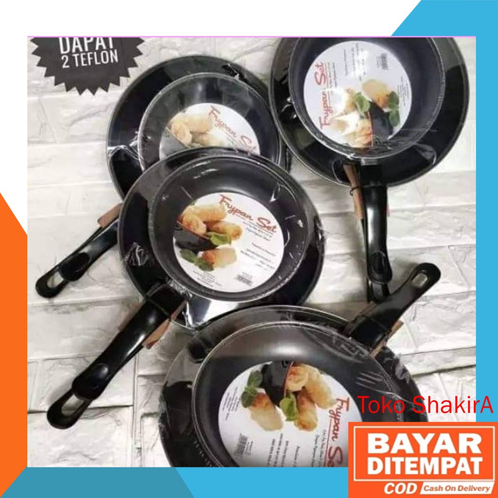 Jual MASPION Wajan Anti Lengket Teflon isi 2 Prypan Set Anti Lengket ...