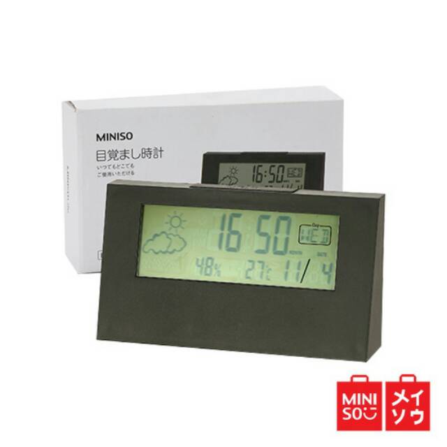 Jual Miniso Official Alarm Clock (Black) | Shopee Indonesia