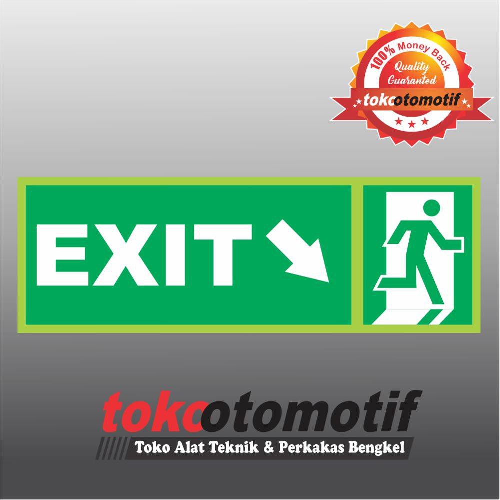 Jual Sticker Safety Sign K3 Tanda Arah Exit Arrow Right Bottom | Shopee ...