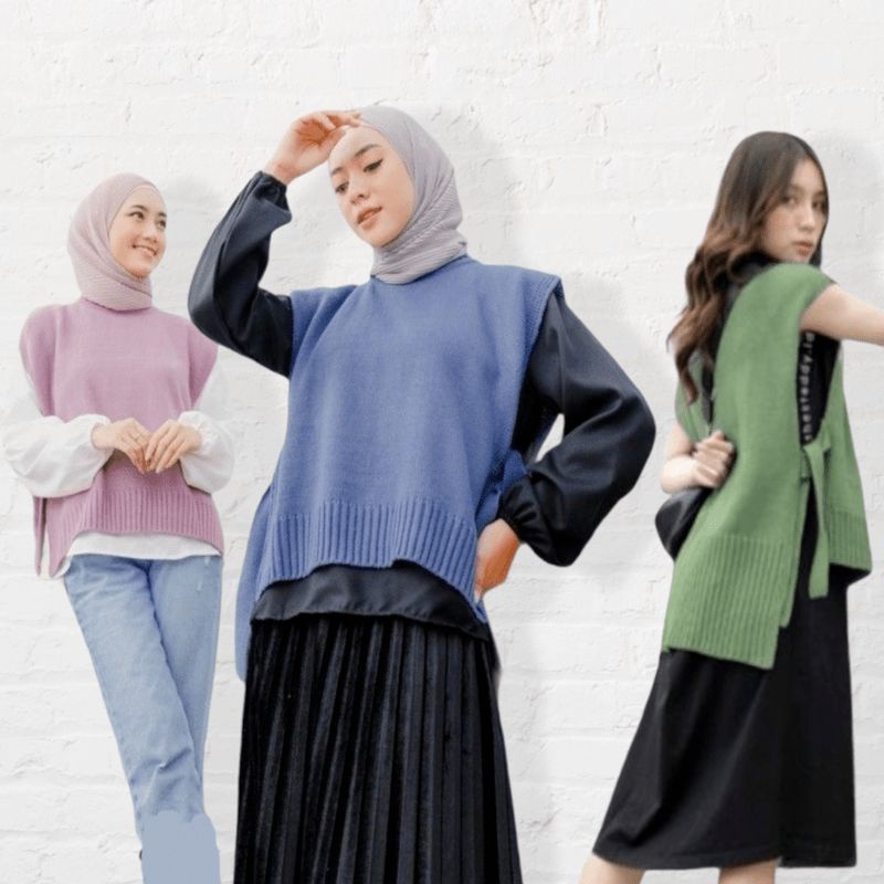 Jual SN - ROMPI RAJUT TALI / ANDIN VEST KNIT rajut halus | Shopee Indonesia