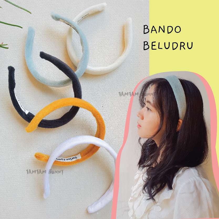 Jual Bando bulu bludru polos simpe ala korea | Shopee Indonesia