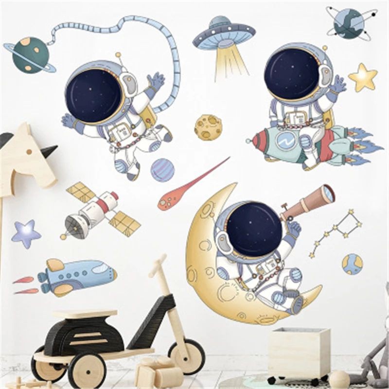 Jual Wall Sticker Dinding Kamar Anak Astronot UFO Antariksa Space ...