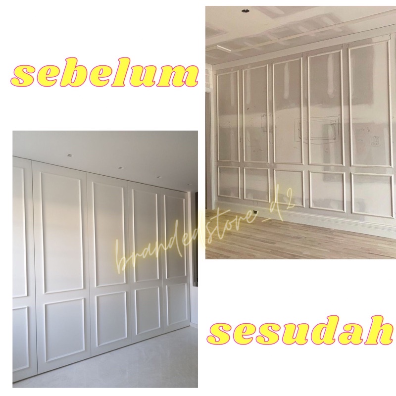 Jual KODE 02 KAYU LEBAR 3cm Lis Kayu WallMoulding kayu wallMolding kayu ...