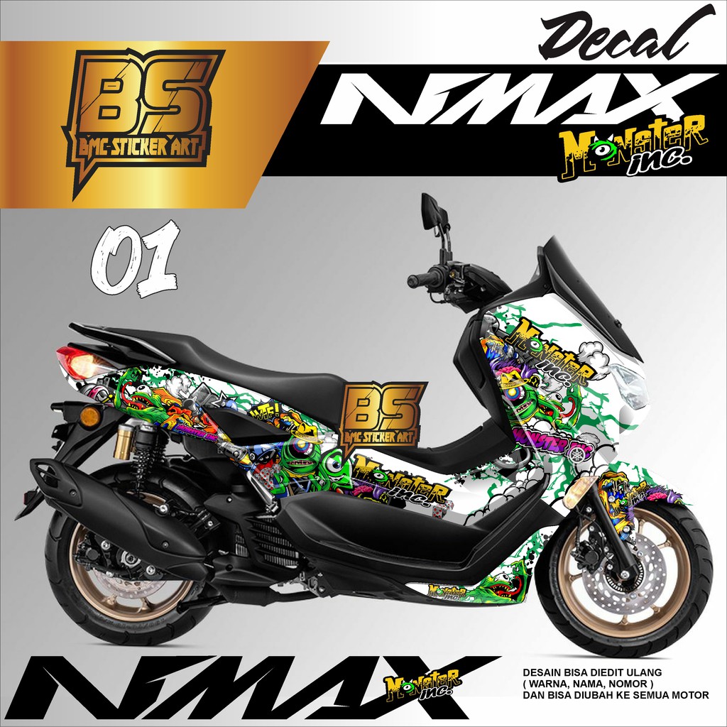 Jual Sticker Decal Yamaha NMAX Fullbody motif Monster Ink (01 ...