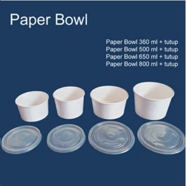 Jual Paper Bowl + LID (Semua Ukuran) / Cup Kertas / Rice Bowl ...