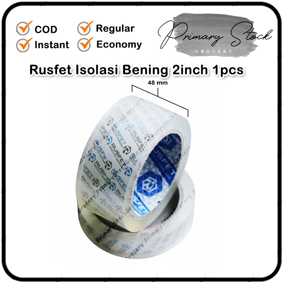 Jual Lakban Rusfet 48mm 2 inch Solatip Bening OPP Besar Kuat Anti Tahan ...