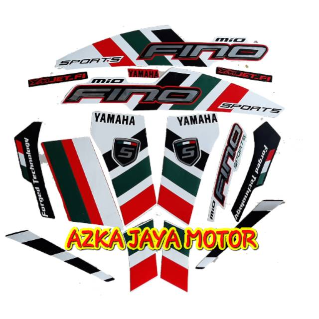Jual Sticker Striping Yamaha Fino fi 2014 merah putih/ Striping Fino fi ...