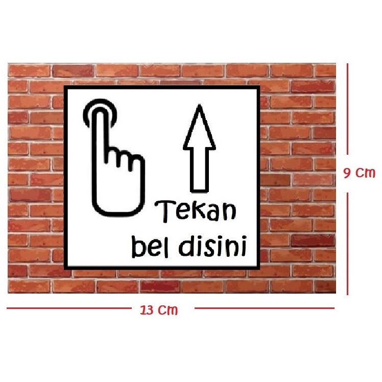 Jual Sticker Stiker tekan bel disini bell pintu rumah bahan anti air ...