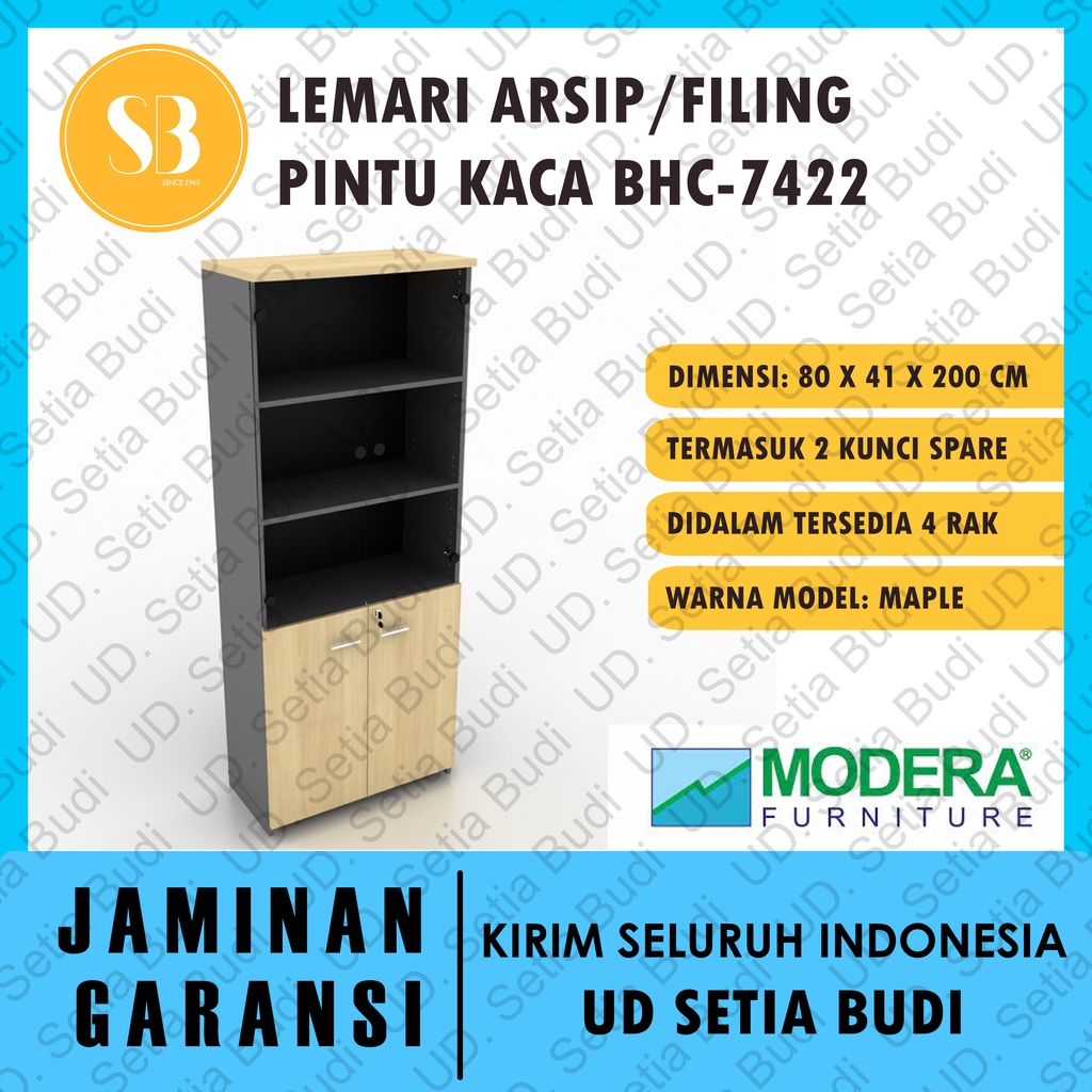 Jual Lemari Arsip / Filing Cabinet + Pintu Kaca Modera BHC-7423 B-Class ...