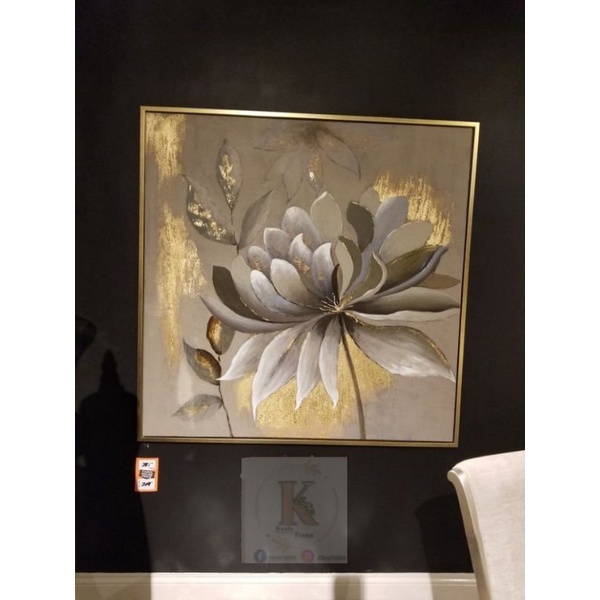 Jual lukisan dinding aesthetic lukisan bunga abtrak ukuran 80 x 80 cm ...
