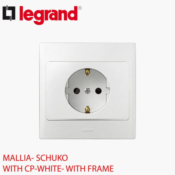 Jual LEGRAND MALLIA SCHUKO WITH CP-WHITE WITH FRAME | Shopee Indonesia