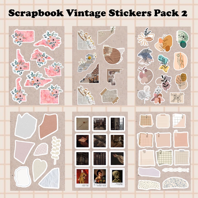Jual [PART 2] Scrapbook Jurnal Vintage Stickers stiker scrapbook jurnal ...