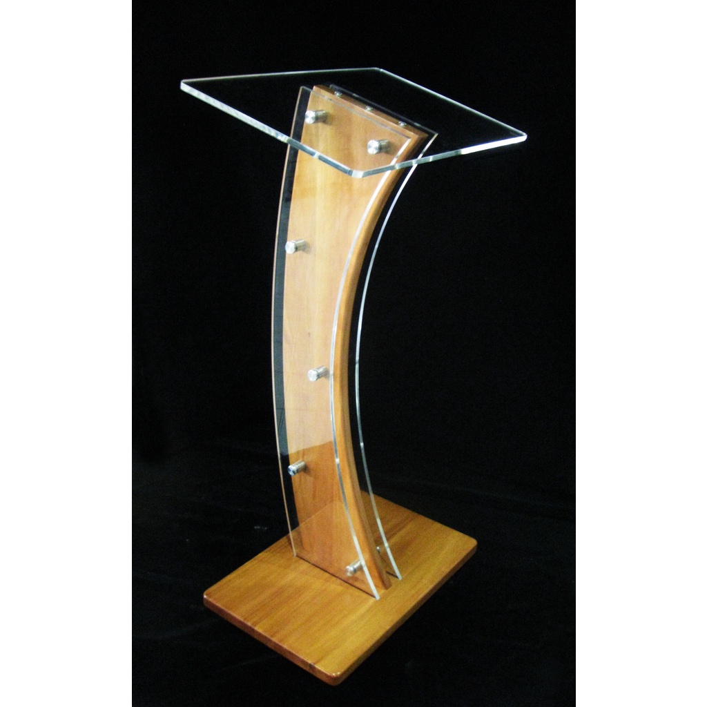 Jual Mimbar Podium Lectern Modern Acrylic & Kayu | Shopee Indonesia