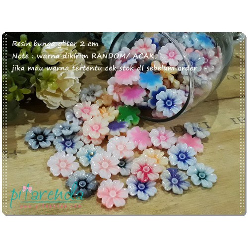 Jual RSN-48 : Resin Bunga Glitter 2cm (per buah) | Shopee Indonesia