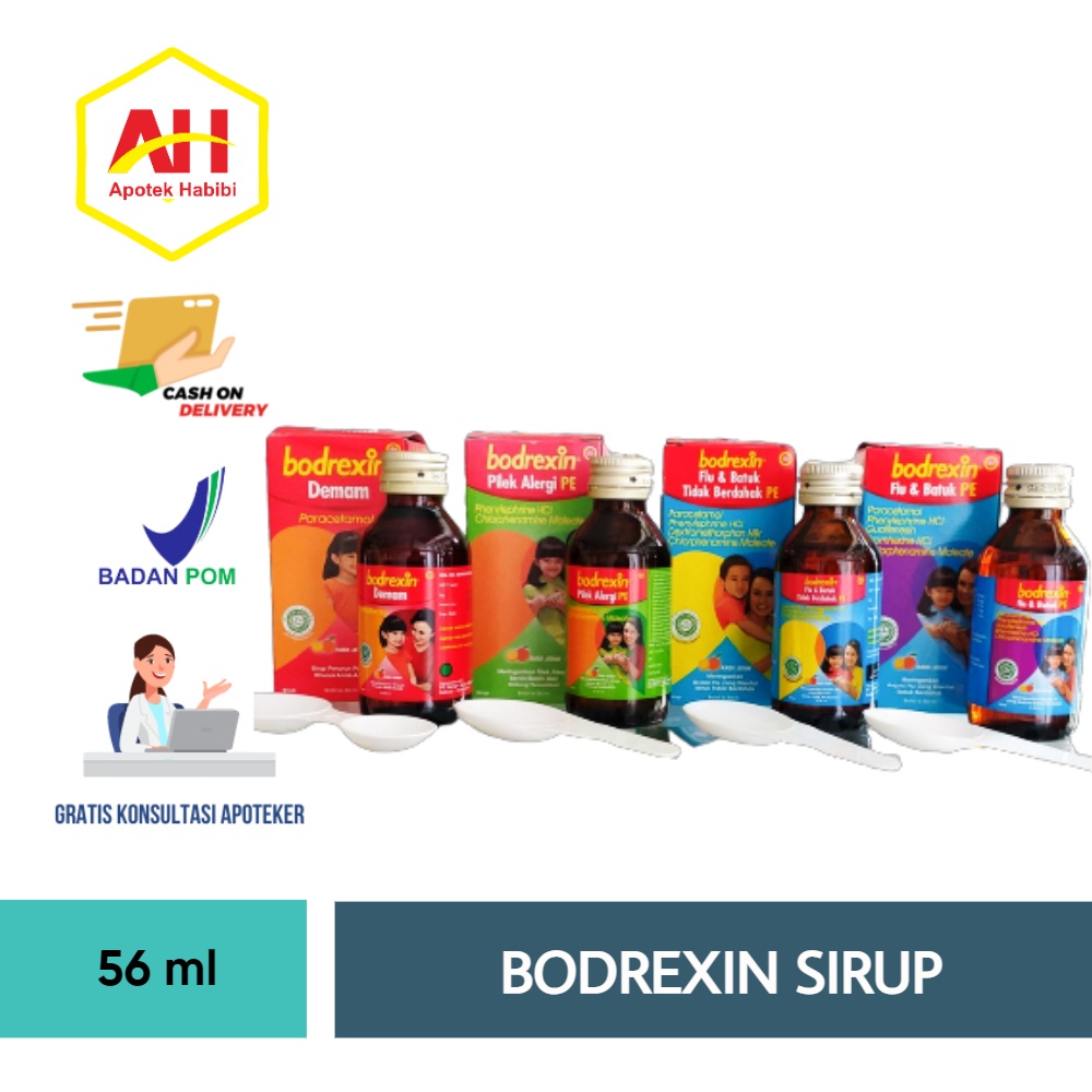 Jual BODREXIN DEMAM FLU & BATUK PE TIDAK BERDAHAK SIRUP OBAT DEMAM ...