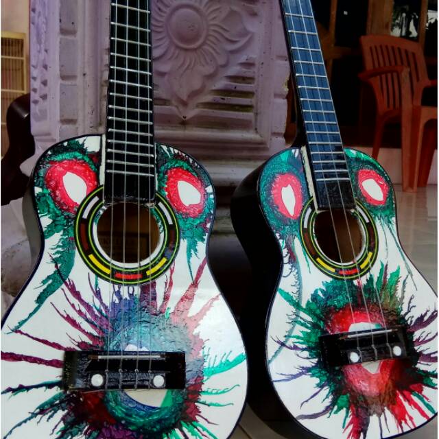 Jual Ukulele / Kentrung / Kencrung senar 3 dan 4 motif abstrak (free ...