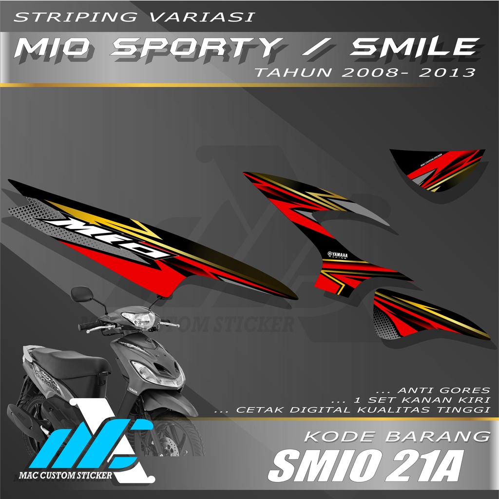 Jual STIKER STRIPING MIO 110 SMILE / SPORTY, STICKER DECAL MIO KARBU ...