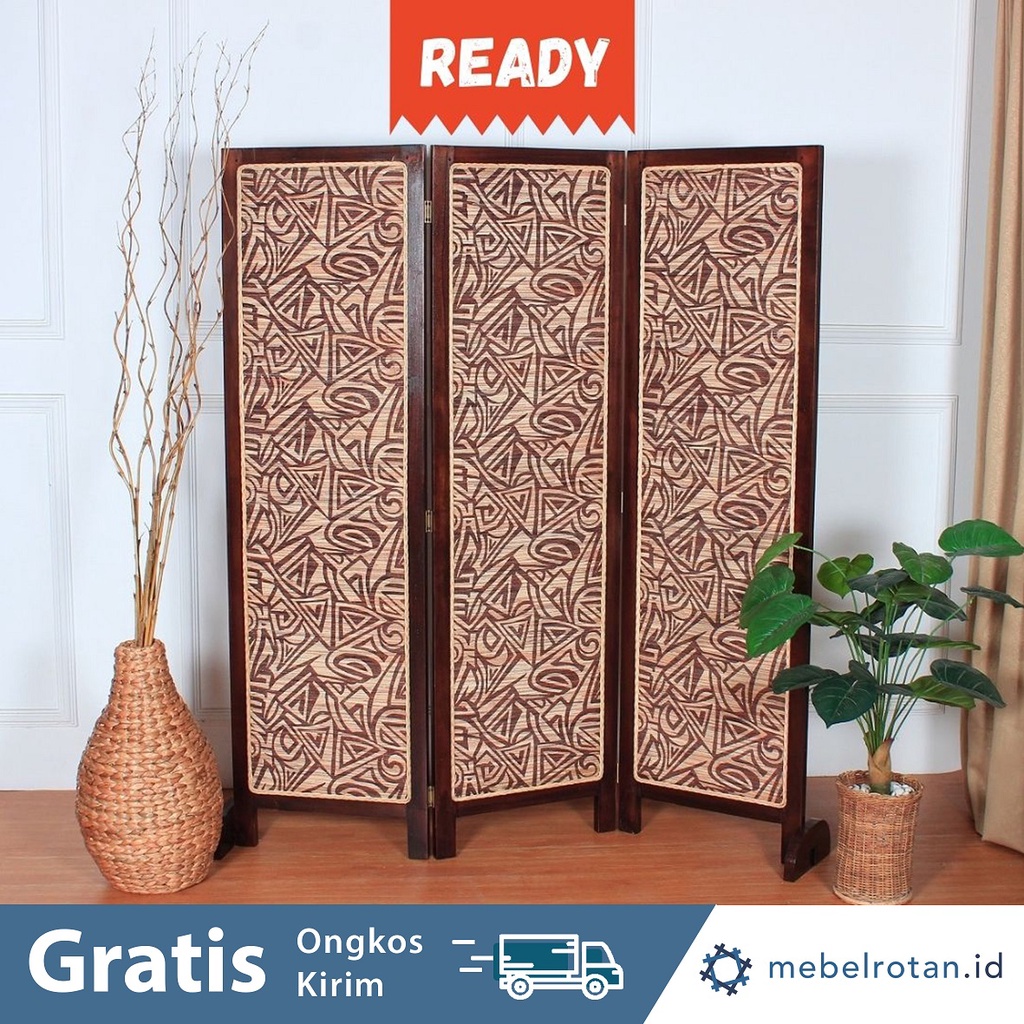Jual SKETSEL KAYU BATIK 3 DAUN | PEMBATAS PENYEKAT RUANGAN | WOOD ...
