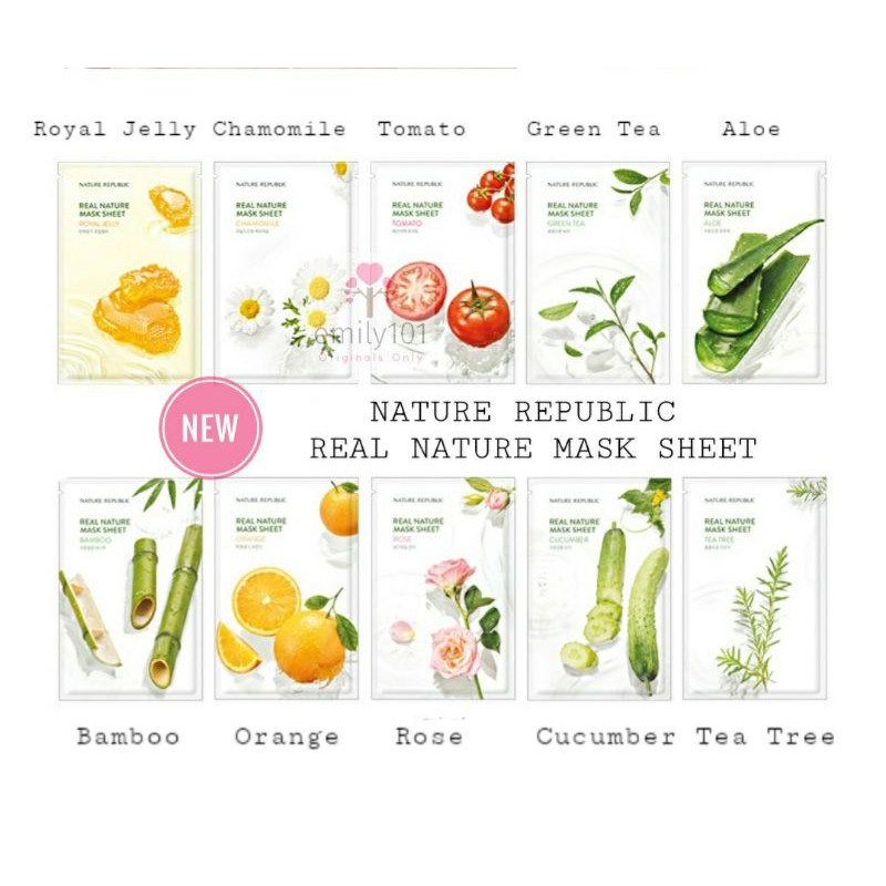 Jual ( REJECT ) Nature Republic Real Nature Mask Sheet Masker Muka ...