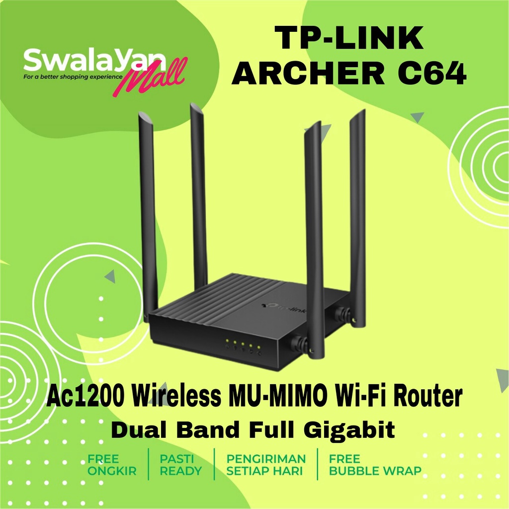 Jual TP-LINK Archer C64 AC1200 Dual-Band Wi-Fi Router TPLink Archer C64 ...