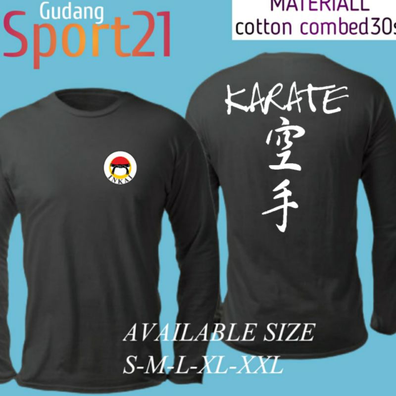 Jual kaos baju lengan panjang inkai karate kaos inkai | Shopee Indonesia