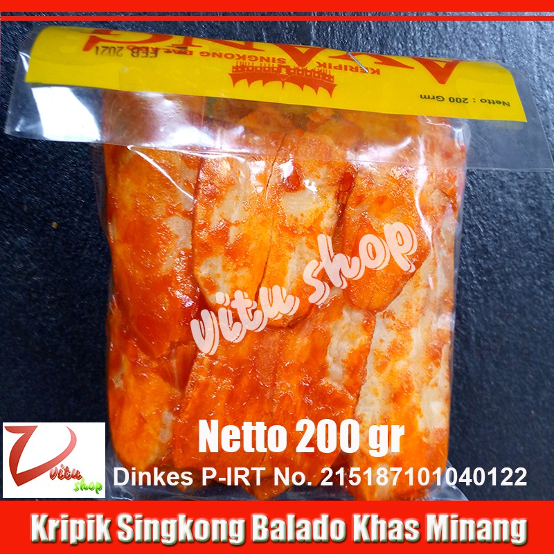 Jual [Vitu Shop] Kripik Singkong Balado Khas Minang 200gr/keripik ...