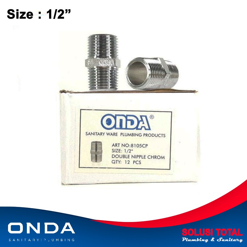 Jual Double Nipple ONDA 1/2" Brass Kuningan Chrome Dobel Nepel Nepple valve | Shopee Indonesia