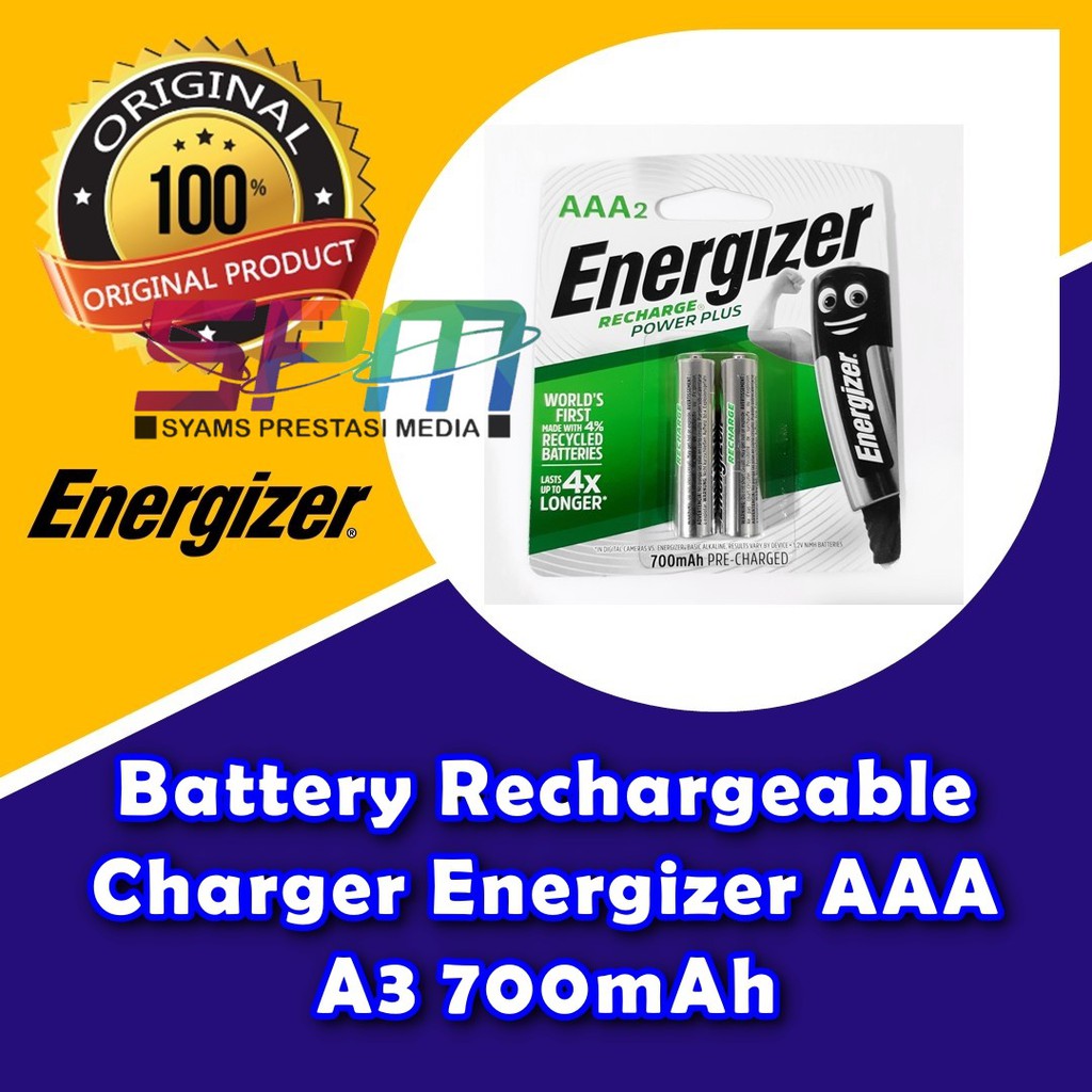 Jual Batere Baterai Battery Rechargeable Charger Energizer AAA A3 700mAh | Shopee Indonesia
