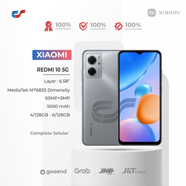 Jual XIAOMI REDMI 10 5G 6/128GB - MediaTek MT6833 - 5000mAH Fast charging 18W Garansi Resmi ...