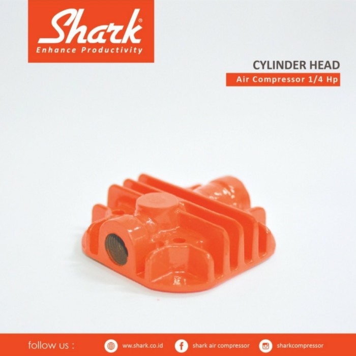 Jual Cylinder Head / Deksel Kepala Compressor Angin Shark 1/4 HP ...