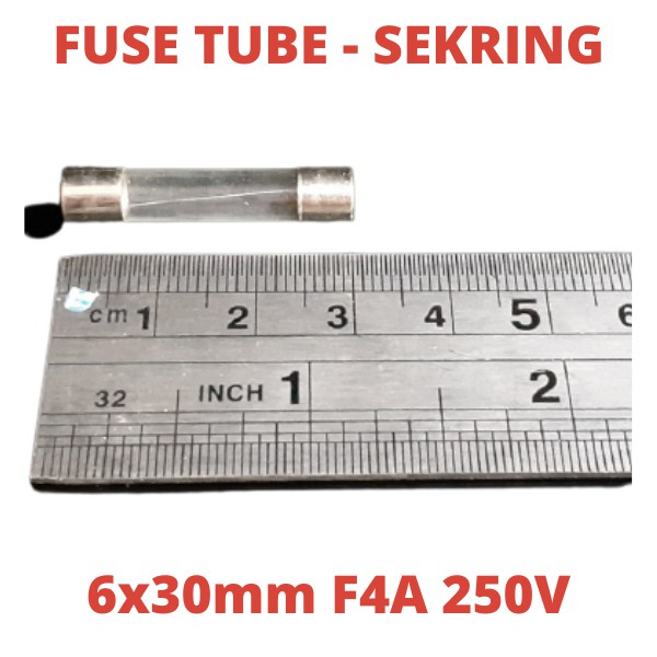 Jual FUSE TUBE F4A 250V UKURAN 6x30mm PUSE PENDEK SEKRING BOTOL SIKRING ...