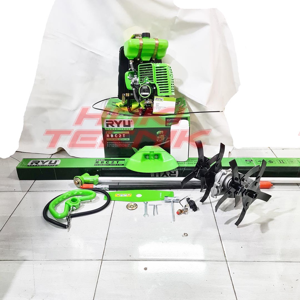 Jual Paket Mesin Potong Rumput RYU RBC2T & Cultivator Penggembur Tanah ...