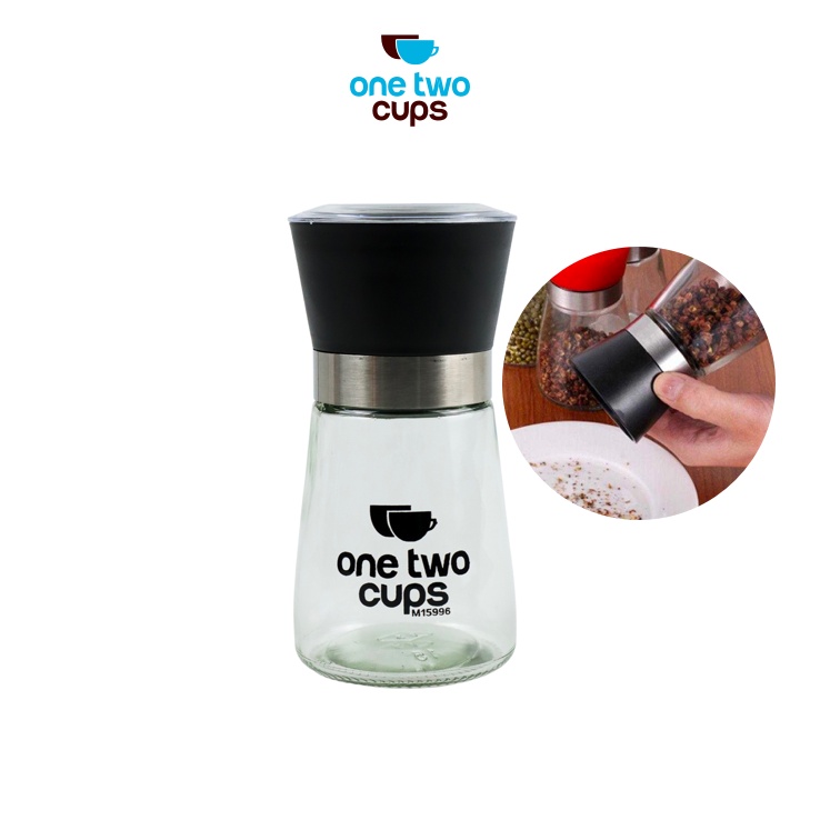 Jual One Two Cups Manual Glass Pepper Grinder - M15996 - Black | Shopee ...