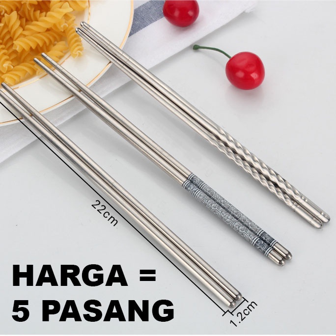Jual Sumpit stainless isi 5 pasang | Shopee Indonesia