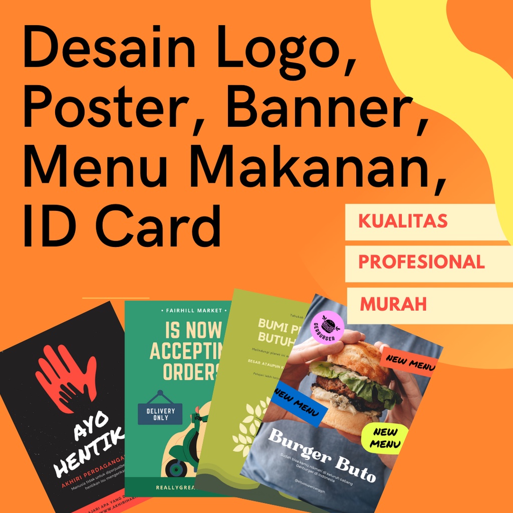 Jual Jasa Desain Logo, Banner, Poster, Menu Makanan, ID Card | Shopee ...