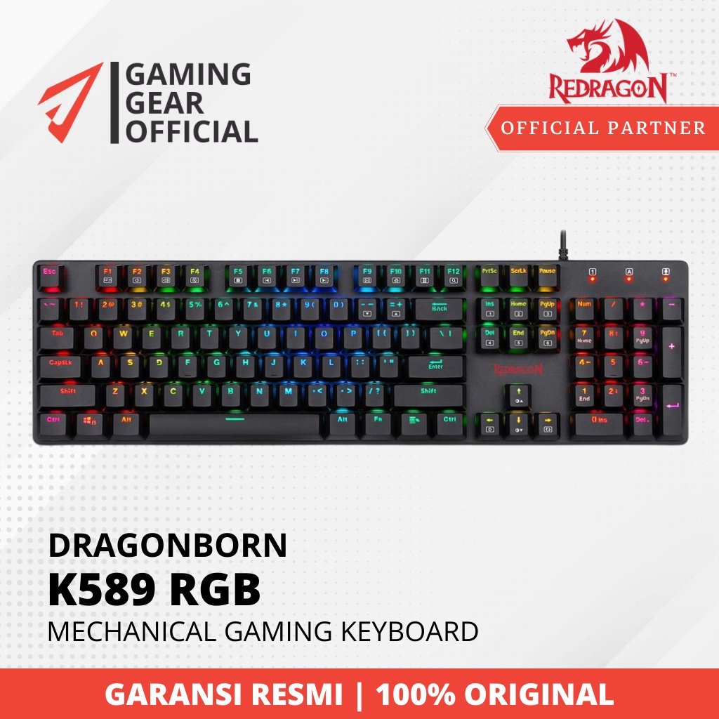 Jual [100% ORI] Redragon Mechanical SHRAPNEL - K589 RGB Gaming Keyboard ...