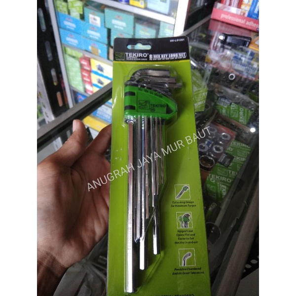 Jual TEKIRO KUNCI L SET 8 PCS INCHI / HEX KEY LONG SET 8 PCS TEKIRO ...