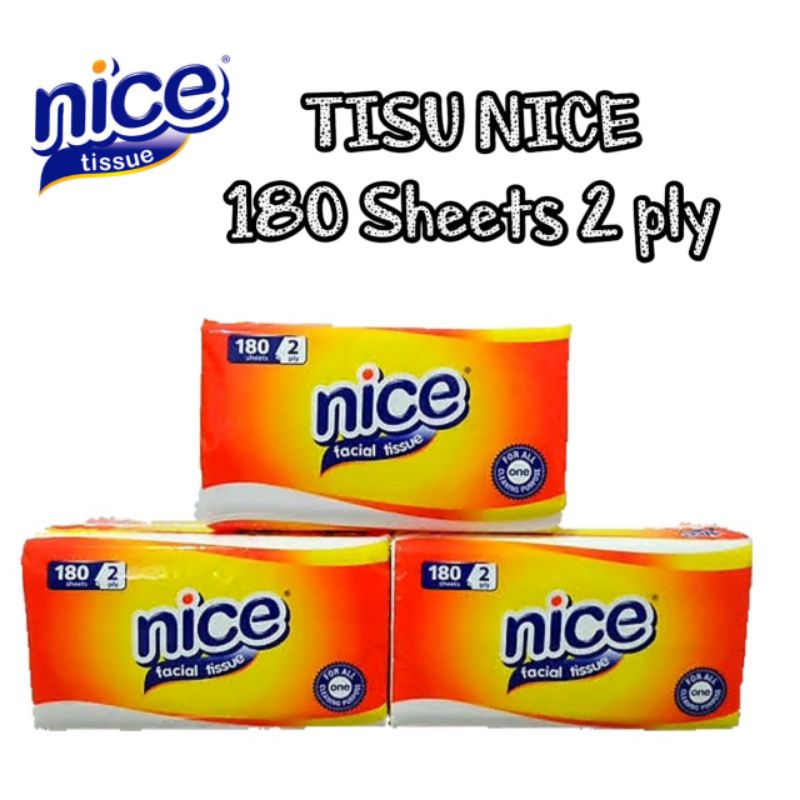 Jual Tisu NICE Facial Tissue 180 Sheets 2 Ply | Shopee Indonesia