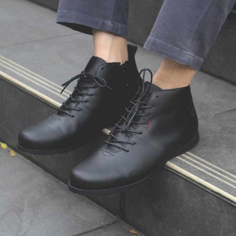 Jual SULTAN FOOTWEAR - Oliver Black Brad's | Sepatu Boots Pria Zipper ...